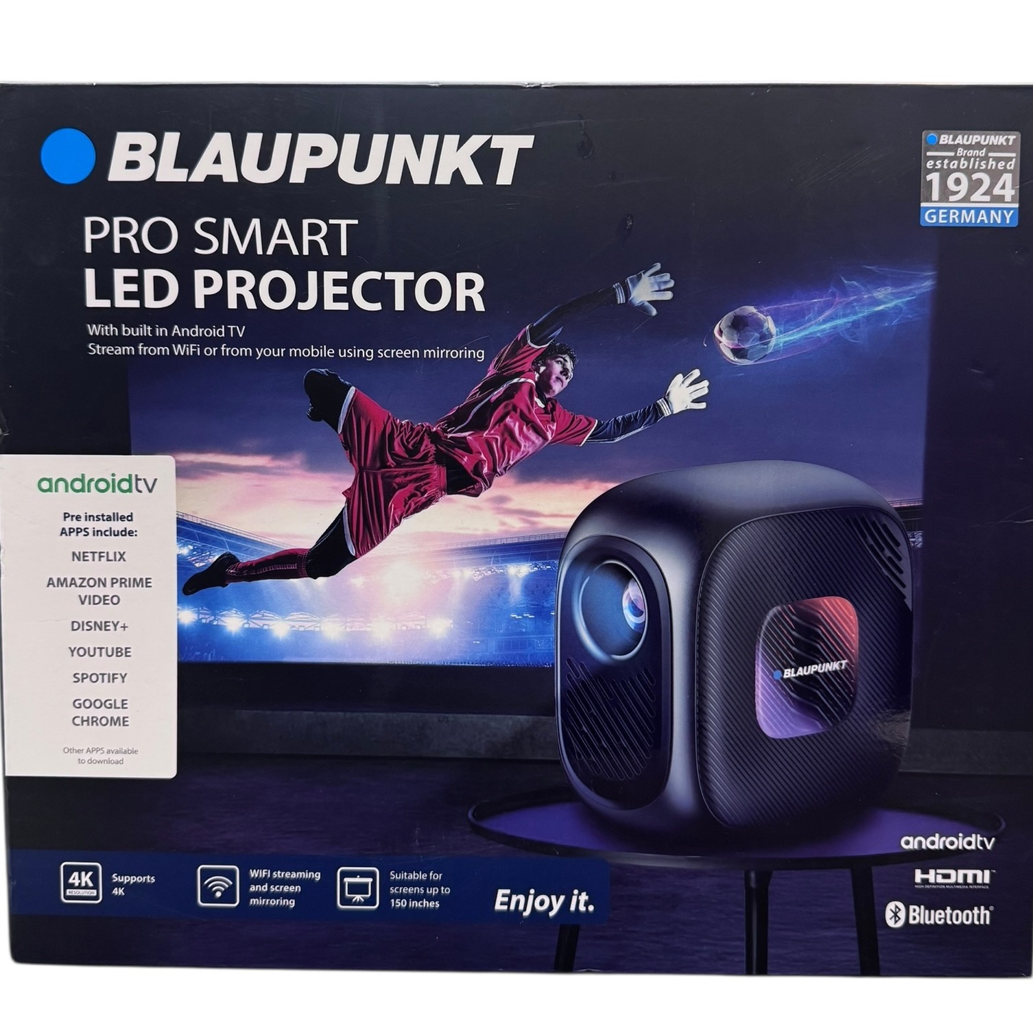 New New: Blaupunkt Pro Smart LED Projector - Black (6000 Lumens, 150 ...